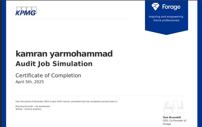 #kpmg #forage #audit #virtualexperience #financestudent # ... #kpmg #forage #audit #virtualexperience #financestudent # ...