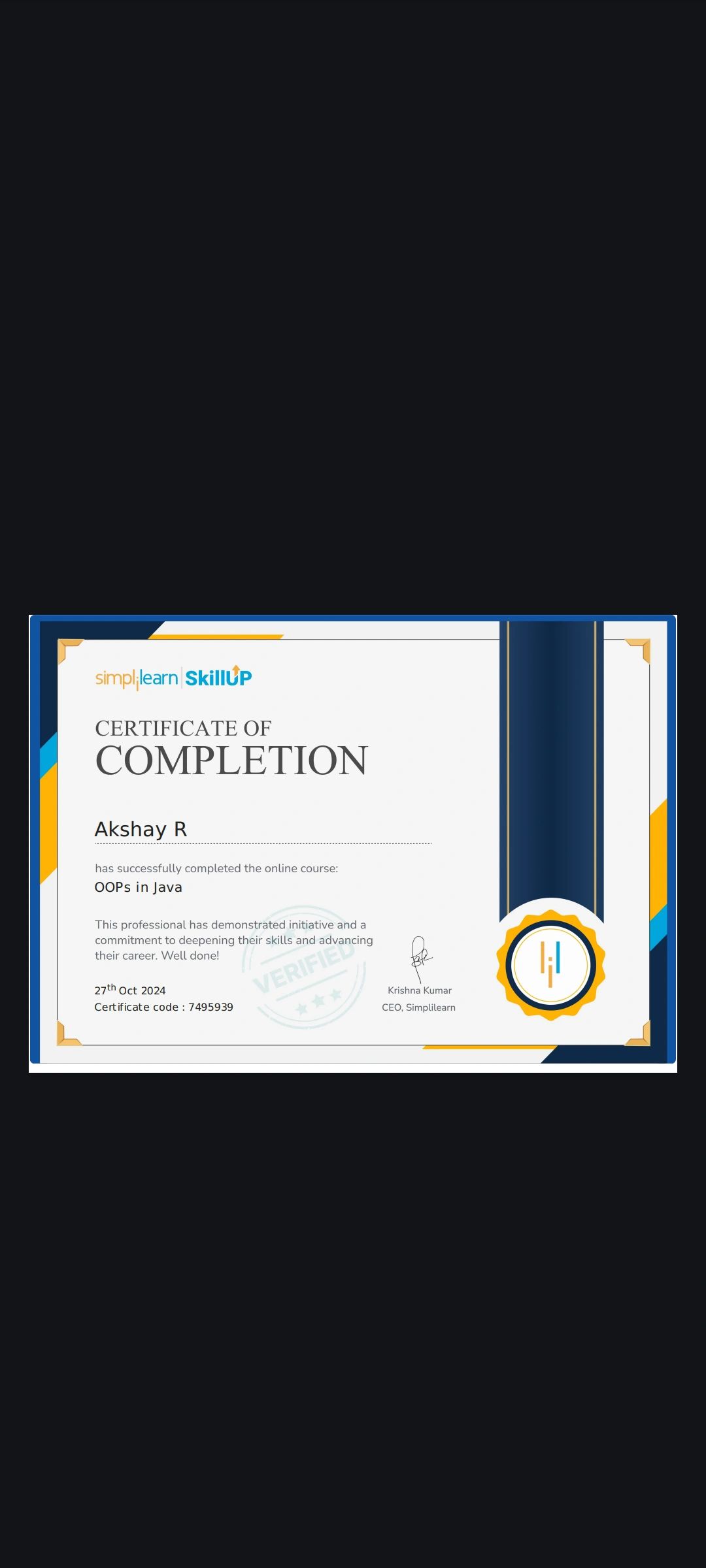 Akshay R on LinkedIn: #java #oop #simplilearn #learning # ... Akshay R on LinkedIn: #java #oop #simplilearn #learning # ...