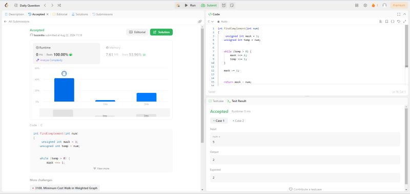 Day 2 of #30daysofCode challenge: Solved Number Complement | Boomiha ... Day 2 of #30daysofCode challenge: Solved Number Complement | Boomiha ...