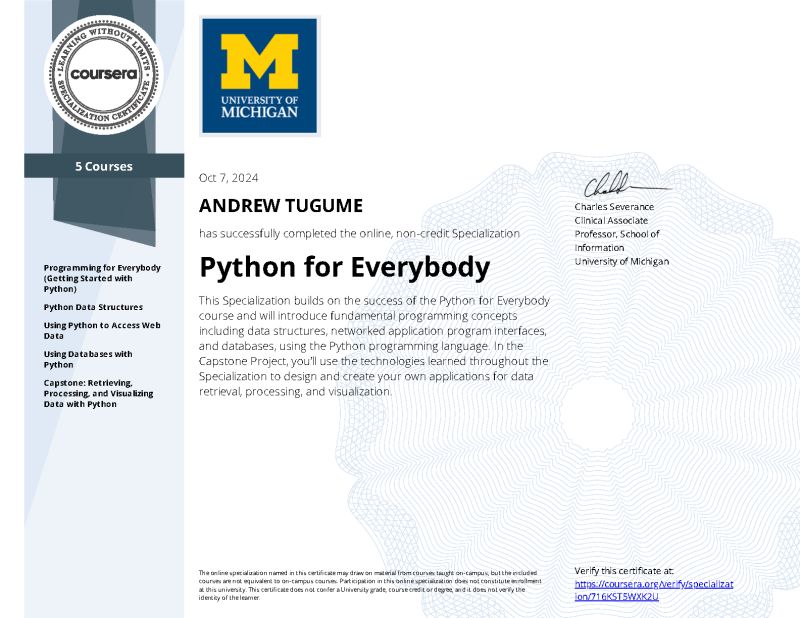 Andrew Tugume on LinkedIn: #python #datascience #ai #coursera # ... Andrew Tugume on LinkedIn: #python #datascience #ai #coursera # ...