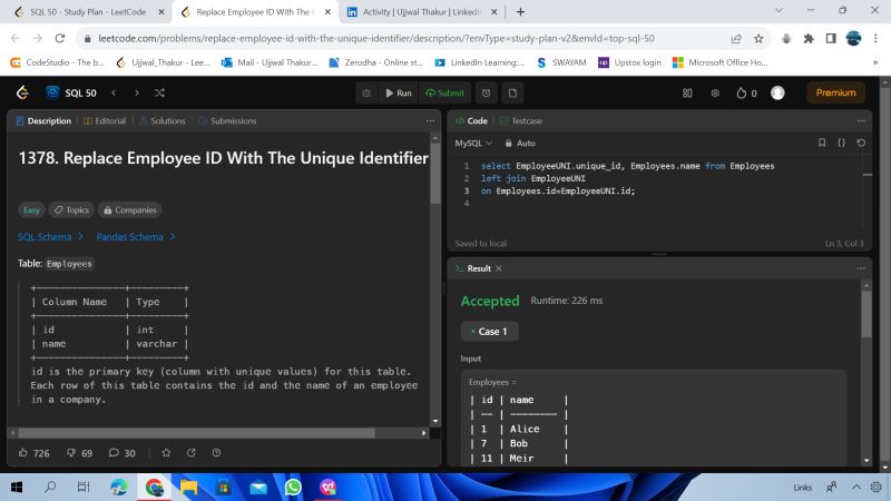 Ujjwal Thakur on LinkedIn: #sqlchallenge #leetcodesql # ... Ujjwal Thakur on LinkedIn: #sqlchallenge #leetcodesql # ...