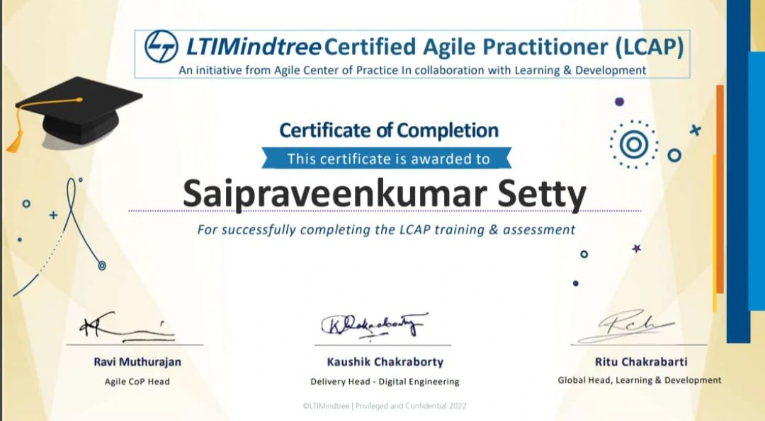 SAI PRAVEEN KUMAR SETTY on LinkedIn: #agilecertified # ... SAI PRAVEEN KUMAR SETTY on LinkedIn: #agilecertified # ...