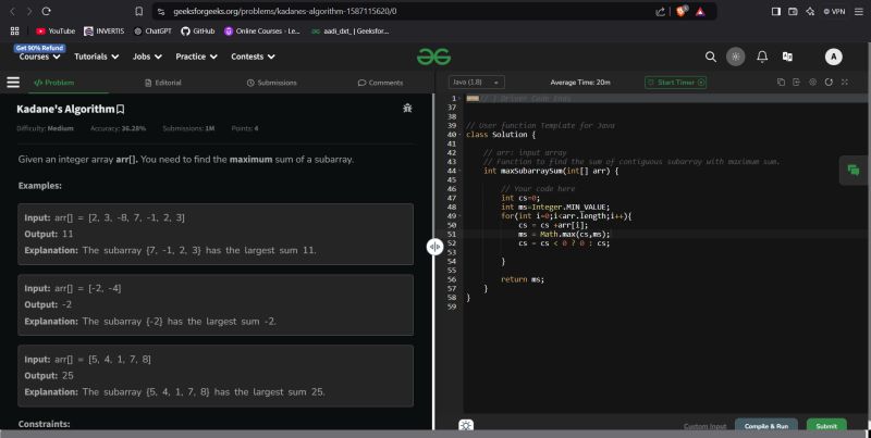 Aditya Dixit on LinkedIn: #kadanesalgorithm #dsa #problemsolving # ... Aditya Dixit on LinkedIn: #kadanesalgorithm #dsa #problemsolving # ...