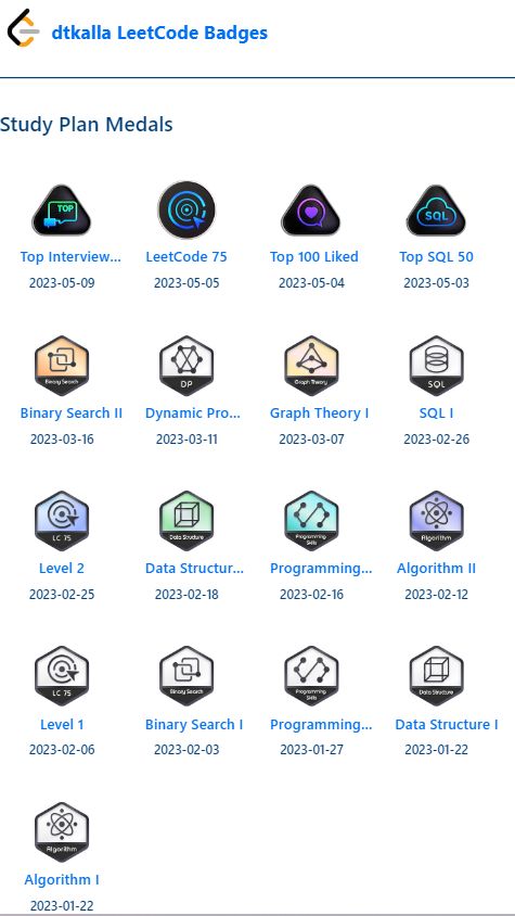 Daniel Kalla🔸 en LinkedIn: I finished my last free LeetCode study plan ... Daniel Kalla🔸 en LinkedIn: I finished my last free LeetCode study plan ...