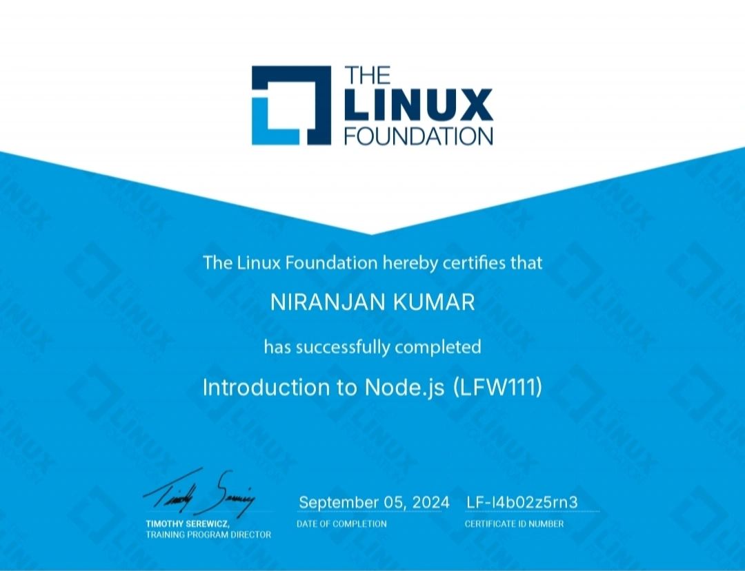 NIRANJAN KUMAR on LinkedIn: #nodejs #javascript #fullstack NIRANJAN KUMAR on LinkedIn: #nodejs #javascript #fullstack