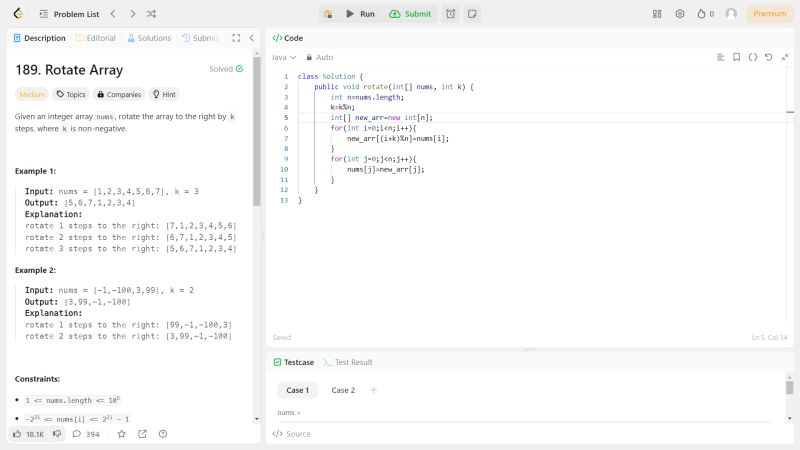 RAJ VERMA on LinkedIn: #100daysofcode #leetcode #day19 #rotatearray # ... RAJ VERMA on LinkedIn: #100daysofcode #leetcode #day19 #rotatearray # ...