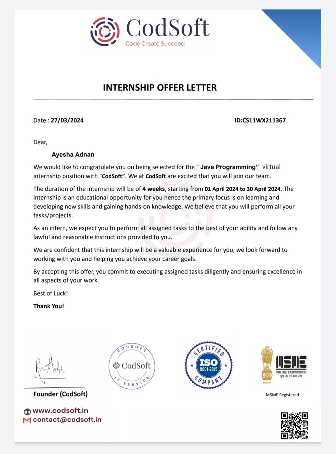 #codsoft #internshipjourney | Ayesha Adnan #codsoft #internshipjourney | Ayesha Adnan