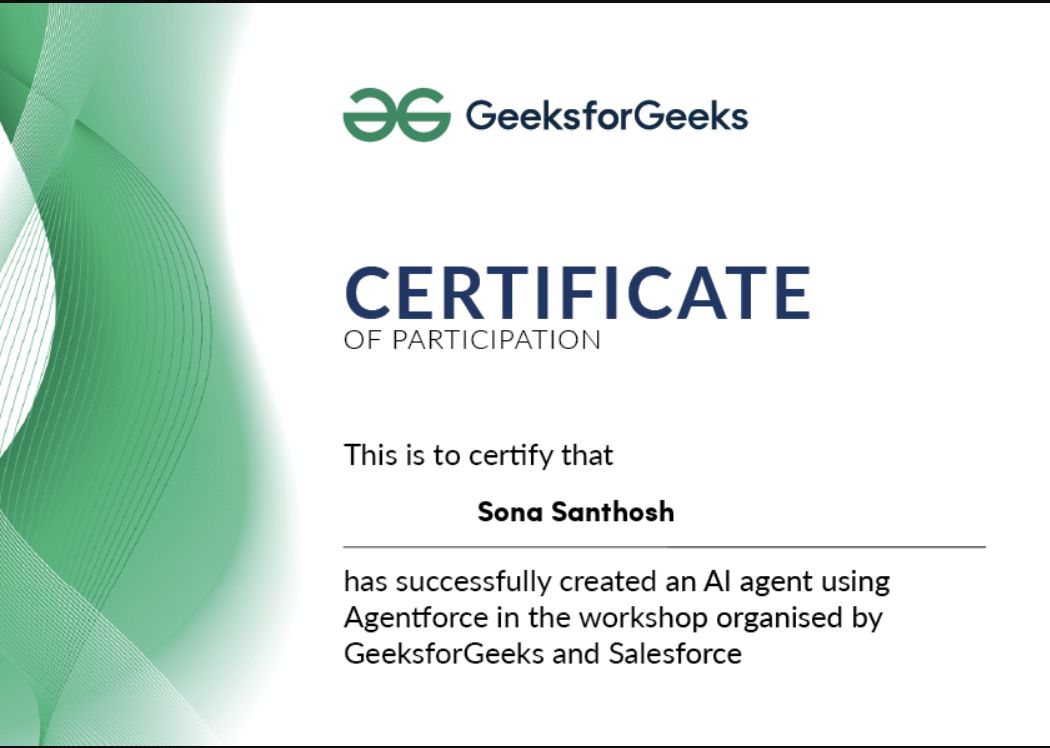 #ai #agentforce #salesforce #geeksforgeeks #techworkshop # ... #ai #agentforce #salesforce #geeksforgeeks #techworkshop # ...