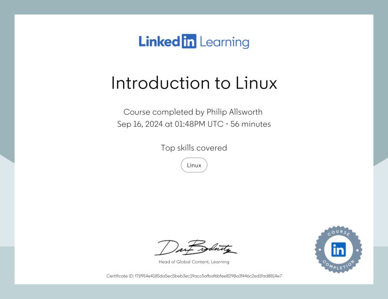 Philip Allsworth on LinkedIn: Certificate of Completion Philip Allsworth on LinkedIn: Certificate of Completion