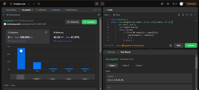 #100daysofleetcode #100daysofleetcode #java #sorting #arraymerging ... #100daysofleetcode #100daysofleetcode #java #sorting #arraymerging ...