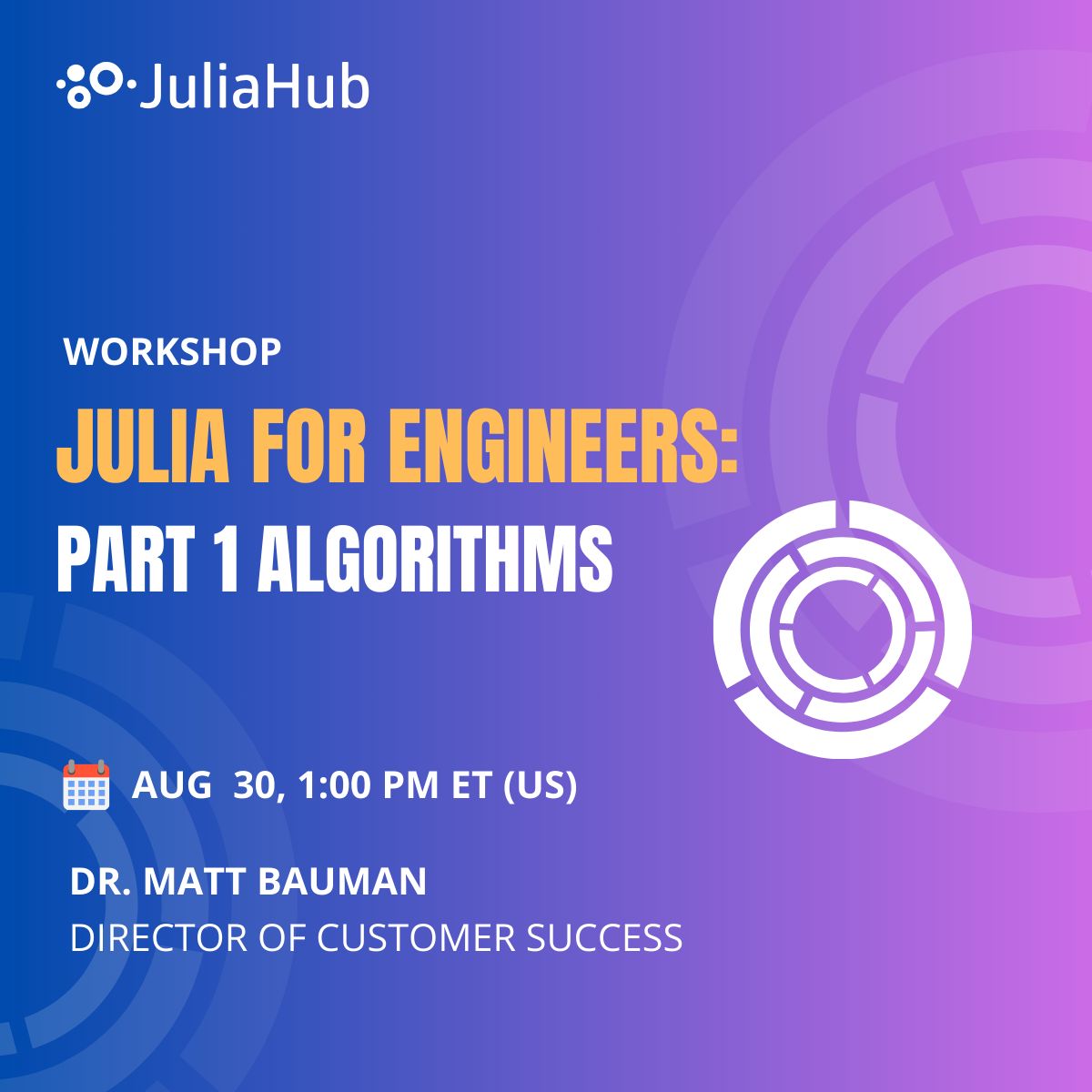 JuliaHub on LinkedIn: Julia for Engineers: Part 1 Algorithms Webinar JuliaHub on LinkedIn: Julia for Engineers: Part 1 Algorithms Webinar