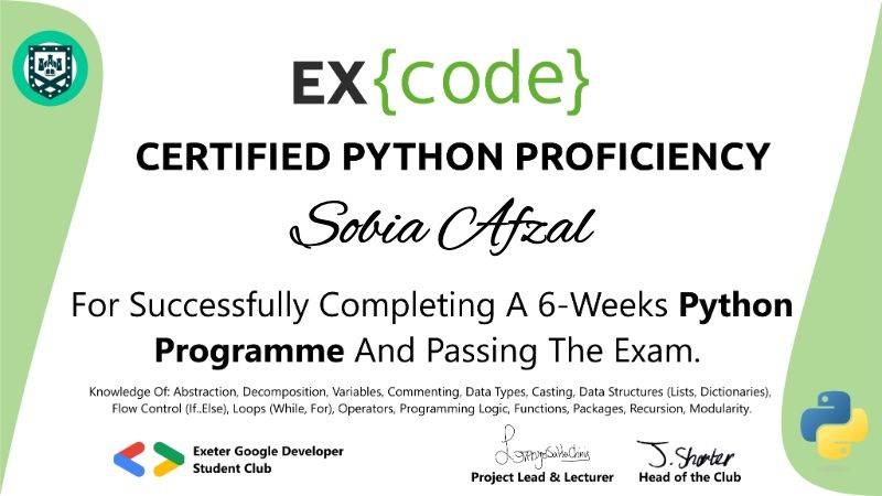 Sobia Afzal on LinkedIn: #pythonprogramming #softwaredevelopment # ... Sobia Afzal on LinkedIn: #pythonprogramming #softwaredevelopment # ...