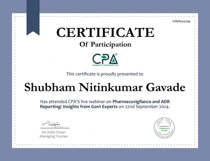 Shubham Gavade on LinkedIn: #pharmacovigilance #patientsafety # ... Shubham Gavade on LinkedIn: #pharmacovigilance #patientsafety # ...