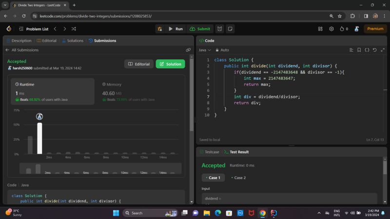 Solved a LeetCode problem using Java | Harsh Anand posted on the topic ... Solved a LeetCode problem using Java | Harsh Anand posted on the topic ...