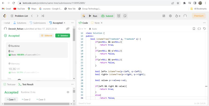 Devesh Rehan on LinkedIn: Leetcode(q-100 same tree) Devesh Rehan on LinkedIn: Leetcode(q-100 same tree)