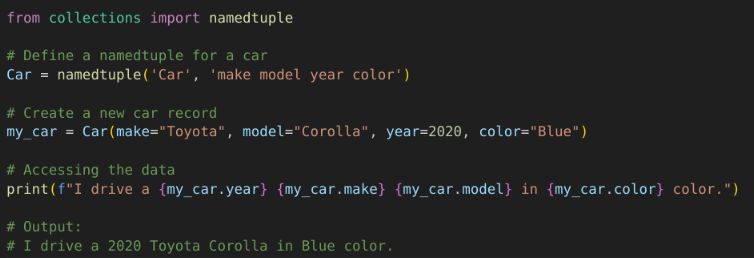 Mounji Chahed on LinkedIn: #python #namedtuples #cleancode # ... Mounji Chahed on LinkedIn: #python #namedtuples #cleancode # ...