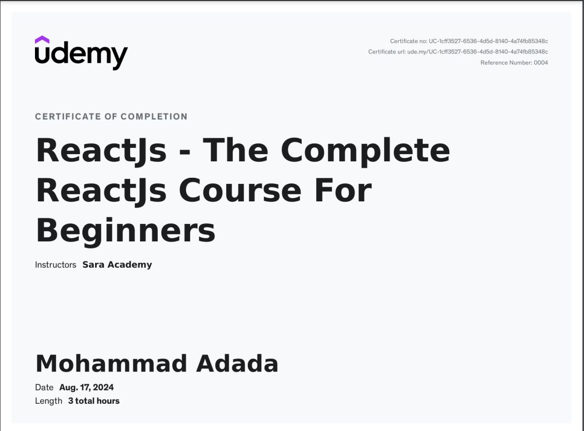 Mohamad Adada on LinkedIn: #reactjs #typescript #javascript #certificate Mohamad Adada on LinkedIn: #reactjs #typescript #javascript #certificate
