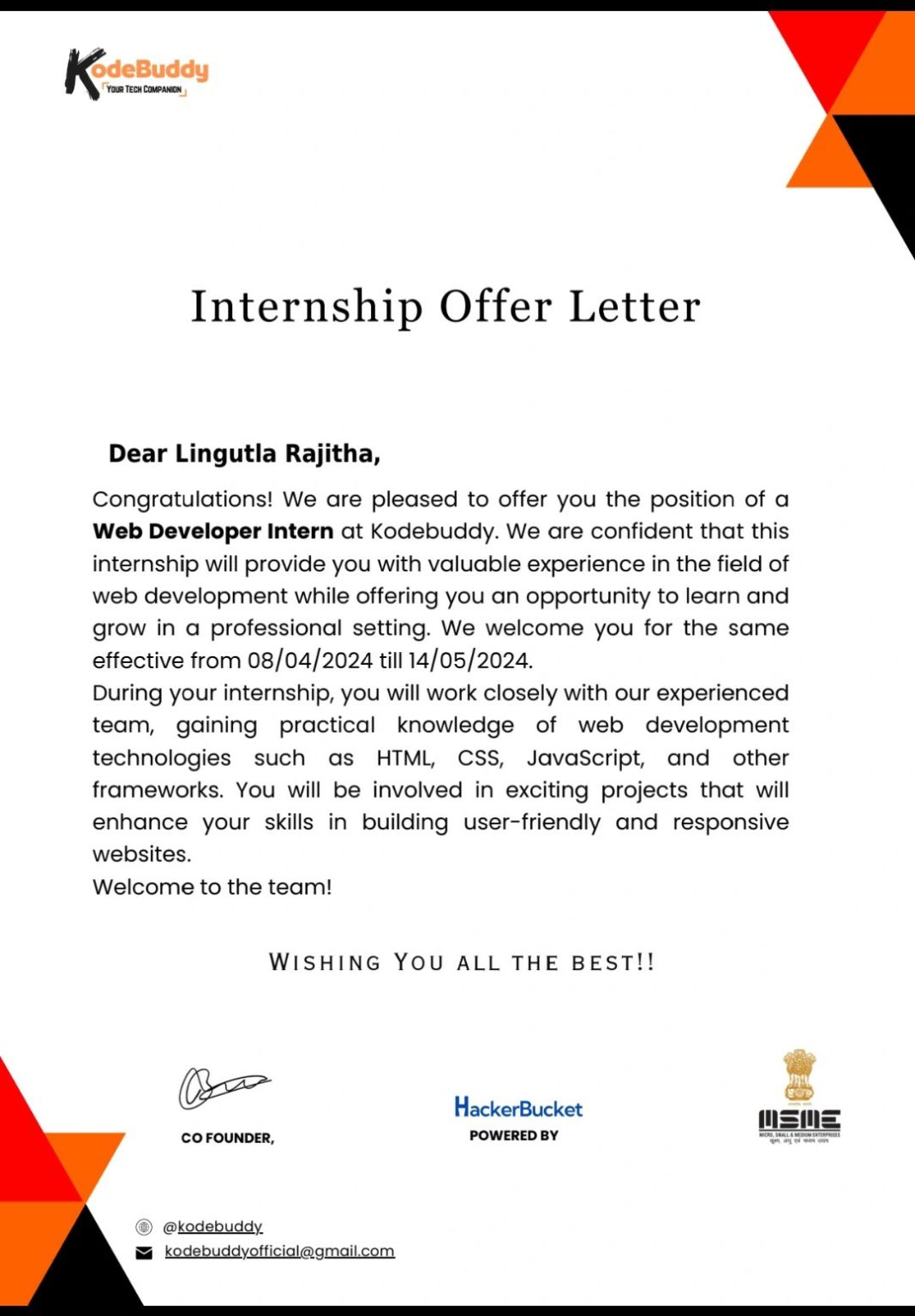 RAJITHA LINGUTLA on LinkedIn: #internship #webdevelopment #kodebuddy RAJITHA LINGUTLA on LinkedIn: #internship #webdevelopment #kodebuddy