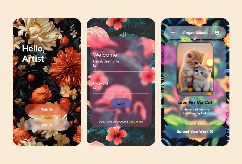 Created UI using HTML, CSS for social media mobile app just for ... Created UI using HTML, CSS for social media mobile app just for ...