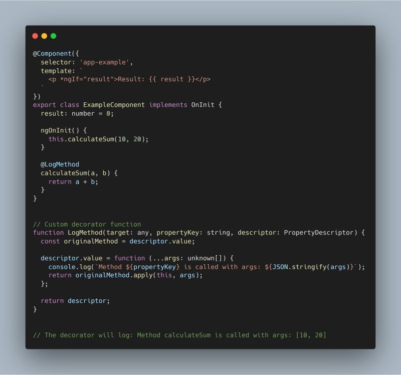 Roberto Heckers on LinkedIn: Using custom decorators in #Angular The ... Roberto Heckers on LinkedIn: Using custom decorators in #Angular The ...