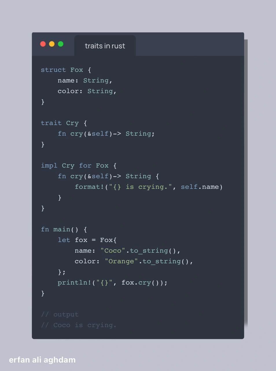 Erfan Ali aghdam on LinkedIn: #rust #traits #rustlang Erfan Ali aghdam on LinkedIn: #rust #traits #rustlang