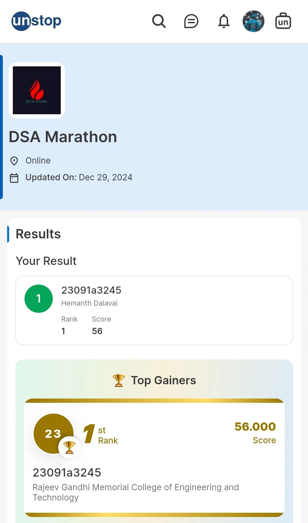 #dsa #marathon #unstop #coding #rgmcet | DALAVAI HEMANTH #dsa #marathon #unstop #coding #rgmcet | DALAVAI HEMANTH