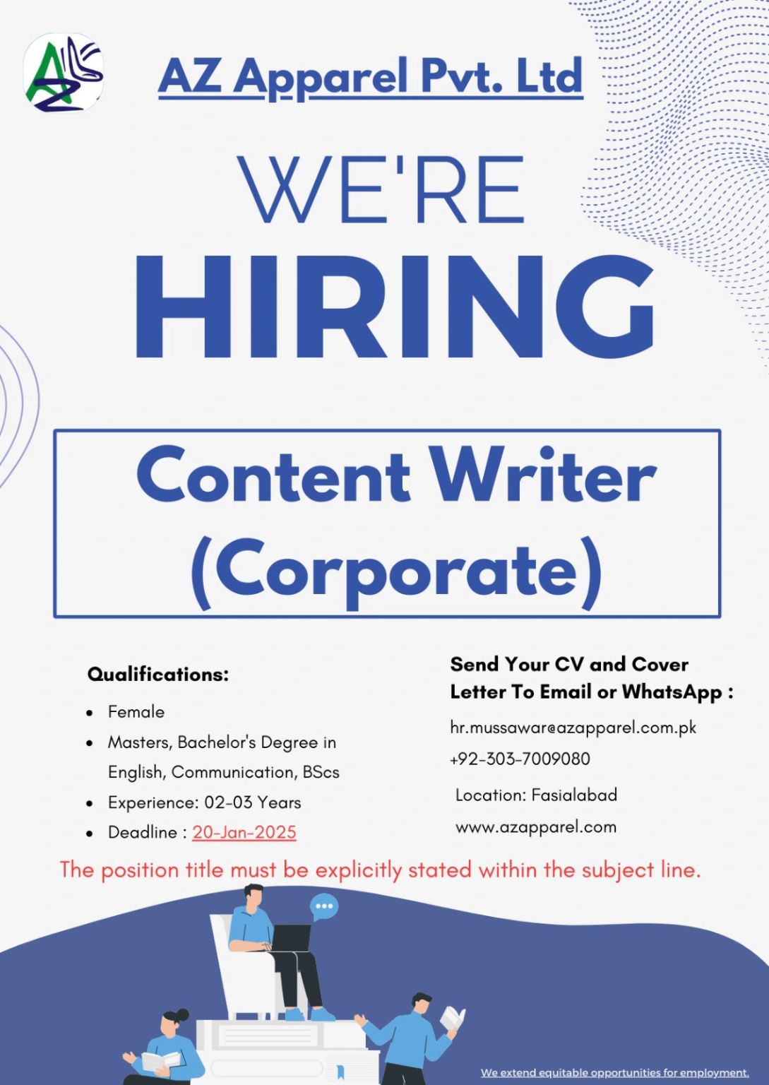 Hiring Alert. | Memoona Maham Hiring Alert. | Memoona Maham