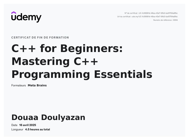 #udemy #cplusplus #programmingbasics #techjourney #womenintech… | Douaa ... #udemy #cplusplus #programmingbasics #techjourney #womenintech… | Douaa ...