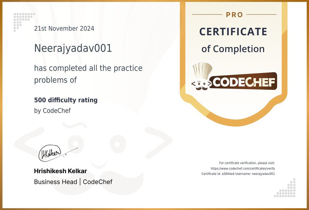 Neeraj Yadav on LinkedIn: #competitiveprogramming #codechef # ... Neeraj Yadav on LinkedIn: #competitiveprogramming #codechef # ...
