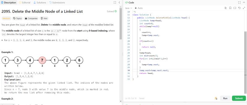 KISHORE SANKAR G on LinkedIn: Today I solved a delete the middle node ... KISHORE SANKAR G on LinkedIn: Today I solved a delete the middle node ...