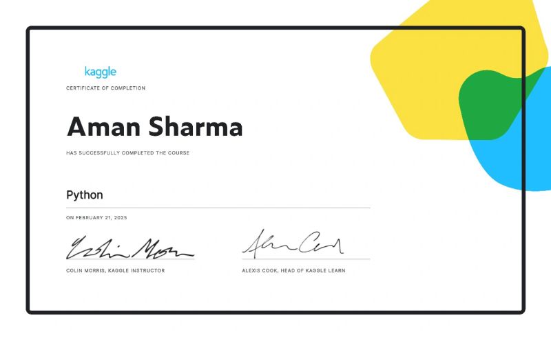 Congratulations! You've completed Python.😊 | AMAN SHARMA Congratulations! You've completed Python.😊 | AMAN SHARMA