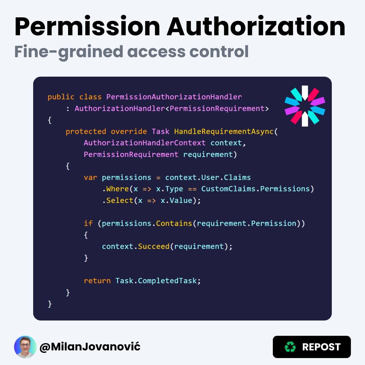 How can you implement Permission authorization in ASP .NET Core? You ... How can you implement Permission authorization in ASP .NET Core? You ...