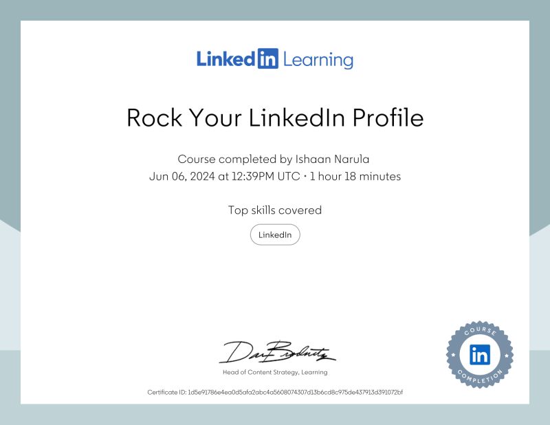 Ishaan Narula on LinkedIn: Certificate of Completion Ishaan Narula on LinkedIn: Certificate of Completion