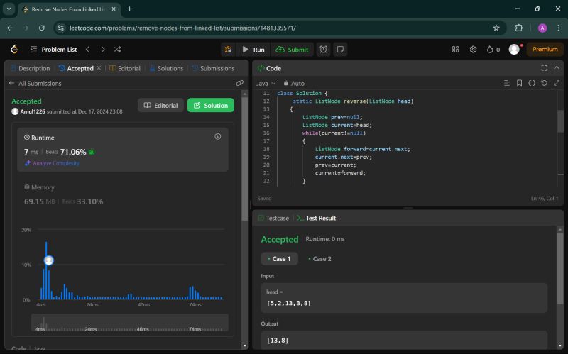 #100daysofcode #leetcode #java #codingchallenge #linkedlist… | Amul Arora #100daysofcode #leetcode #java #codingchallenge #linkedlist… | Amul Arora
