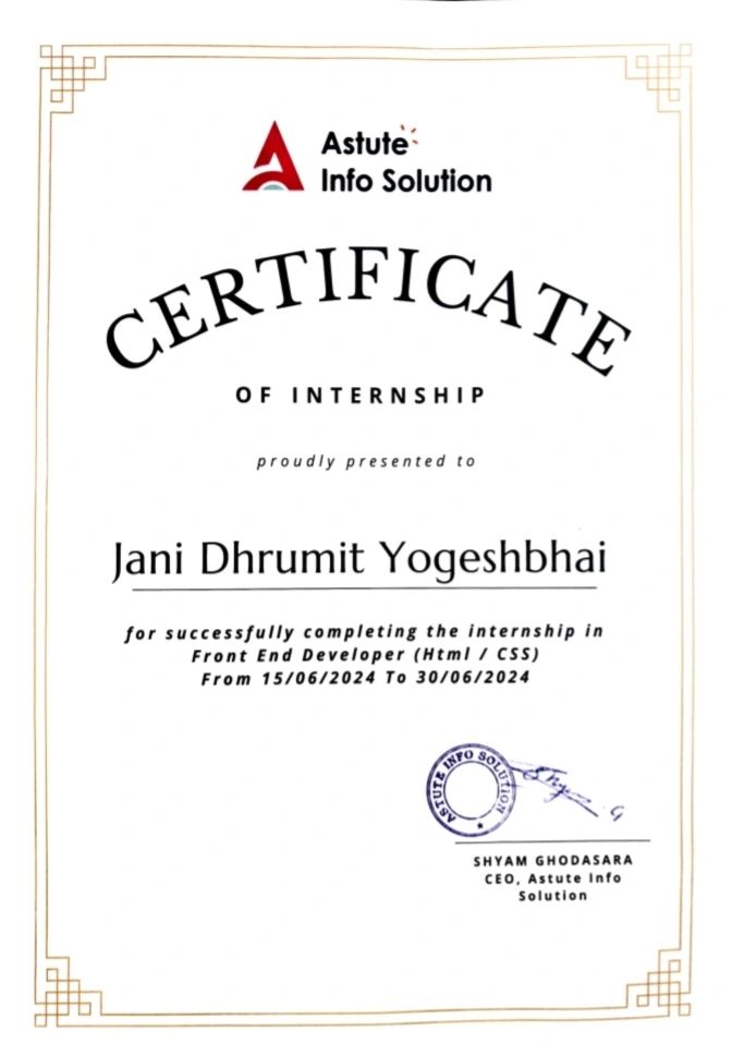 Dhrumit Jani on LinkedIn: #internship #learning #growth # ... Dhrumit Jani on LinkedIn: #internship #learning #growth # ...