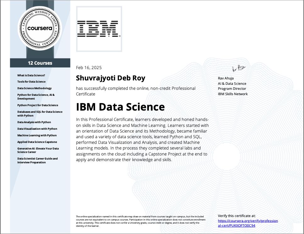 Shuvrajyoti Debroy on LinkedIn: #ibm #datascience #certification # ... Shuvrajyoti Debroy on LinkedIn: #ibm #datascience #certification # ...
