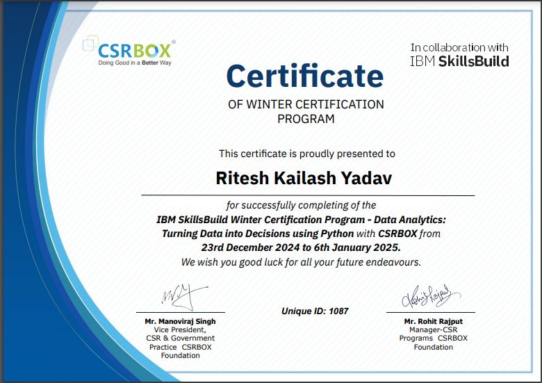 #dataanalytics #python #ibmskillsbuild #csrbox #continuouslearning ... #dataanalytics #python #ibmskillsbuild #csrbox #continuouslearning ...