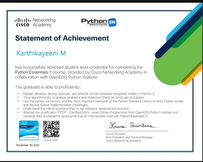 KARTHIKAYEENI M CSE student on LinkedIn: 🎉I have successfully completed ... KARTHIKAYEENI M CSE student on LinkedIn: 🎉I have successfully completed ...