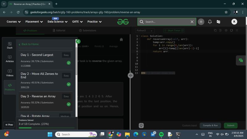 #gfg160 #geekstreak2025 #dsa #codingchallenge #geeksforgeeks ... #gfg160 #geekstreak2025 #dsa #codingchallenge #geeksforgeeks ...