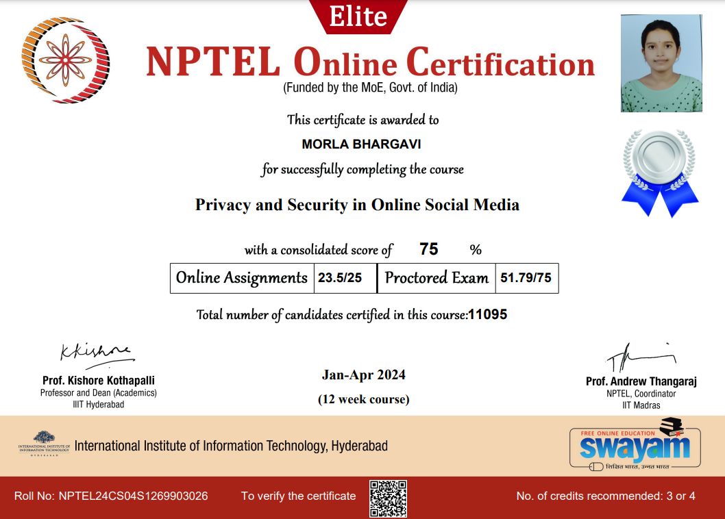 MORLA BHARGAVI on LinkedIn: #connections #nptel #privacyandsecurity # ... MORLA BHARGAVI on LinkedIn: #connections #nptel #privacyandsecurity # ...