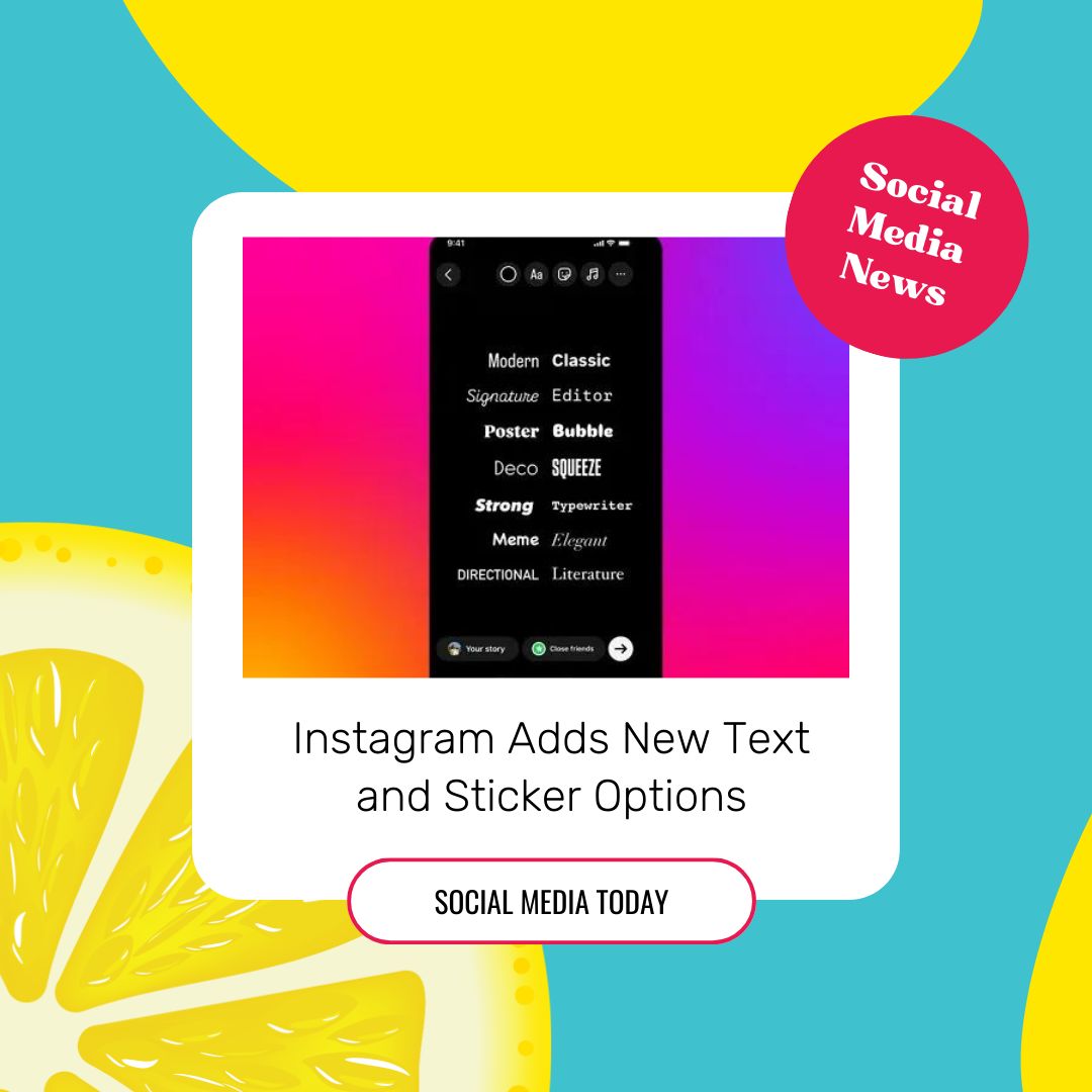 The Good Lemon on LinkedIn: Instagram is rolling out exciting new text ... The Good Lemon on LinkedIn: Instagram is rolling out exciting new text ...