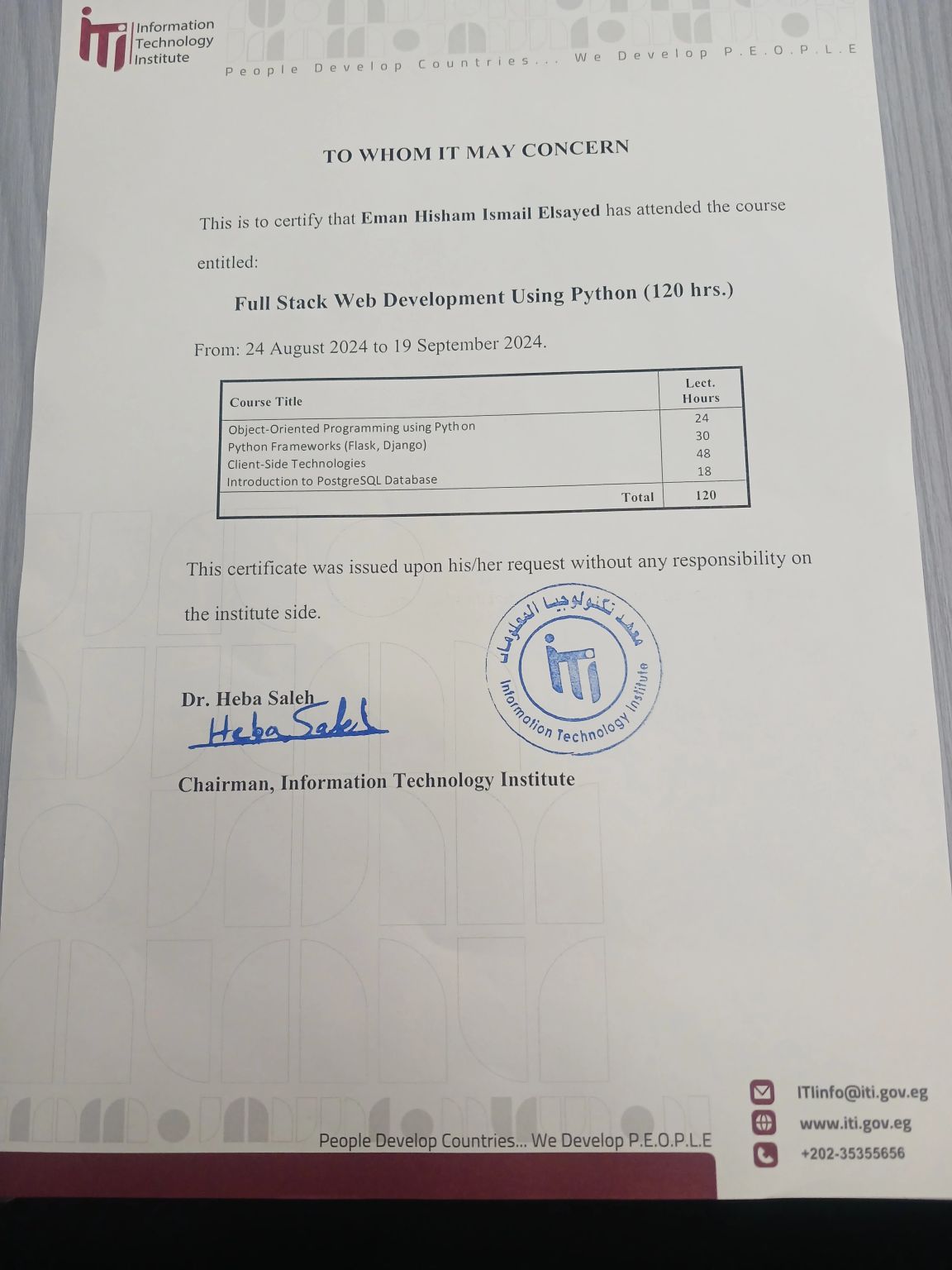 Eman Hisham on LinkedIn: #fullstack #python #sql #certificate # ... Eman Hisham on LinkedIn: #fullstack #python #sql #certificate # ...
