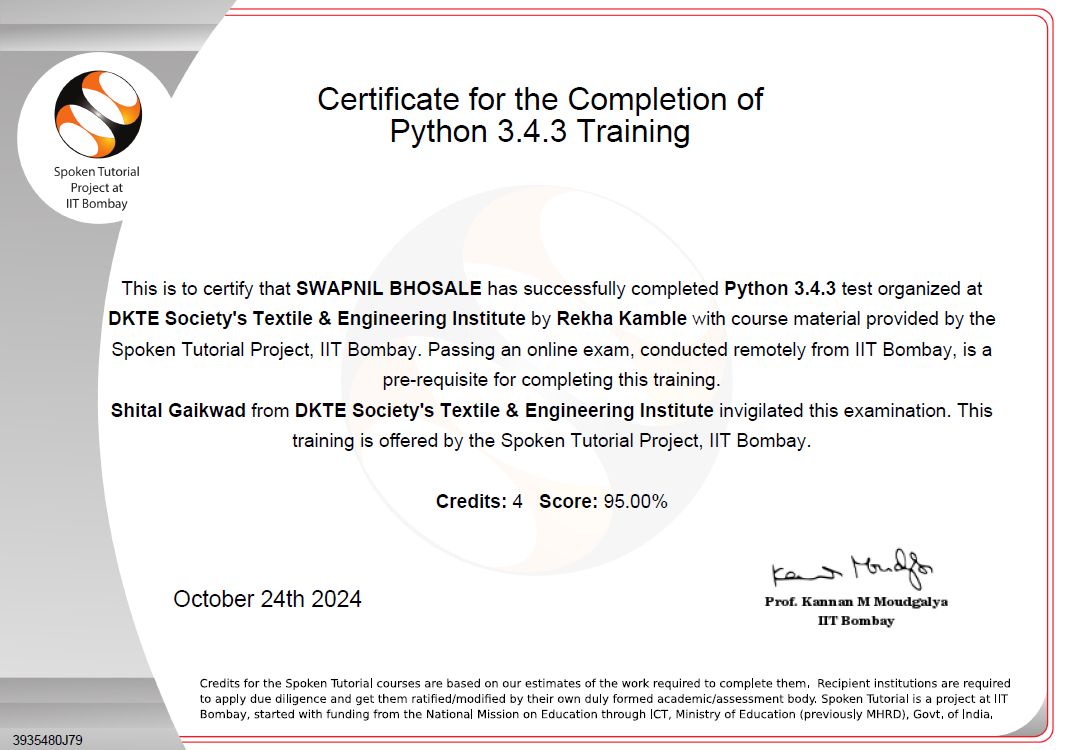 Swapnil Bhosale on LinkedIn: #python #certification #skillimprovement # ... Swapnil Bhosale on LinkedIn: #python #certification #skillimprovement # ...