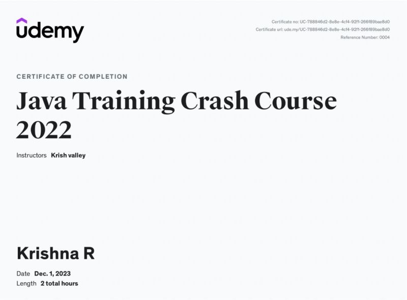 Krishna Rajesh on LinkedIn: #java #udemy Krishna Rajesh on LinkedIn: #java #udemy