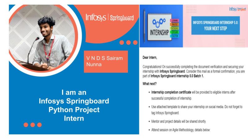 Sairam Nunna on LinkedIn: #internship #pythondeveloper #infosys # ... Sairam Nunna on LinkedIn: #internship #pythondeveloper #infosys # ...
