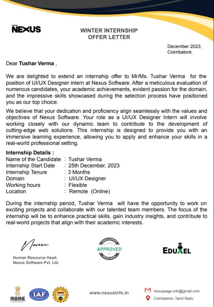 Tushar verma on LinkedIn: #nexus #nexusintern #nexusinfo Tushar verma on LinkedIn: #nexus #nexusintern #nexusinfo