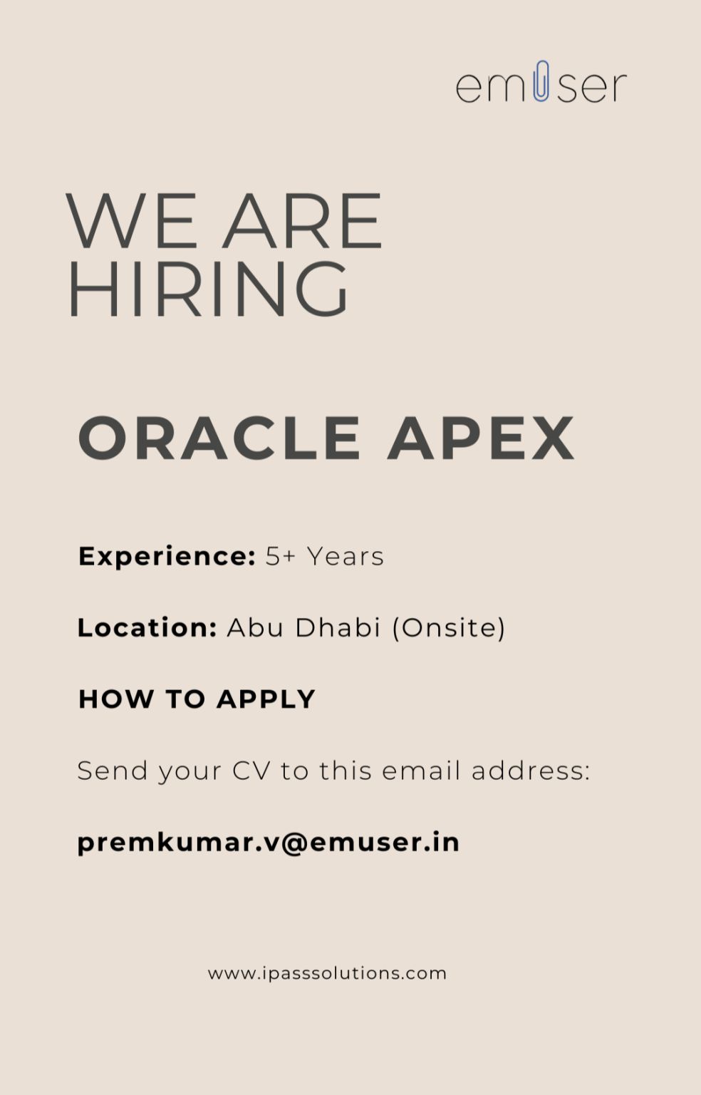 IPASS Solutions Inc on LinkedIn: #hiring #oracle #apex #developer # ... IPASS Solutions Inc on LinkedIn: #hiring #oracle #apex #developer # ...