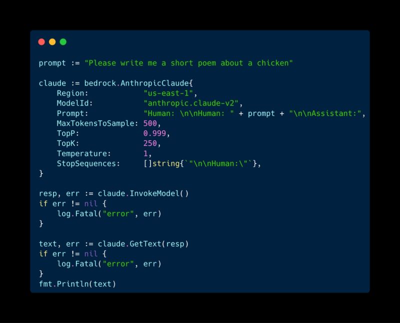 Micah Walter on LinkedIn: #aws #bedrock #genai #go #golang Micah Walter on LinkedIn: #aws #bedrock #genai #go #golang