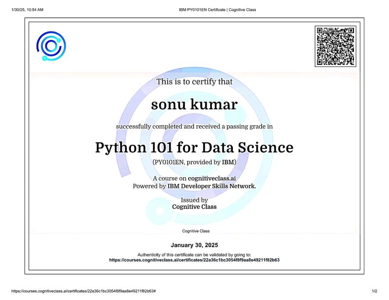 sonu kumar on LinkedIn: #python #datascience #ibm #cognitiveclass #learning sonu kumar on LinkedIn: #python #datascience #ibm #cognitiveclass #learning