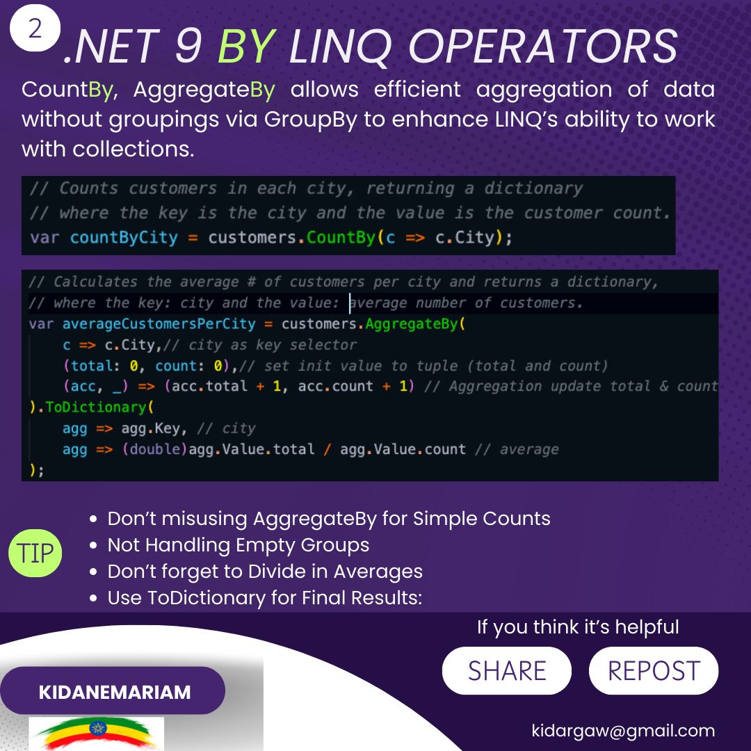 Kidanemariam A. on LinkedIn: #dotnet #dotnet9 #linq #csharp # ... Kidanemariam A. on LinkedIn: #dotnet #dotnet9 #linq #csharp # ...
